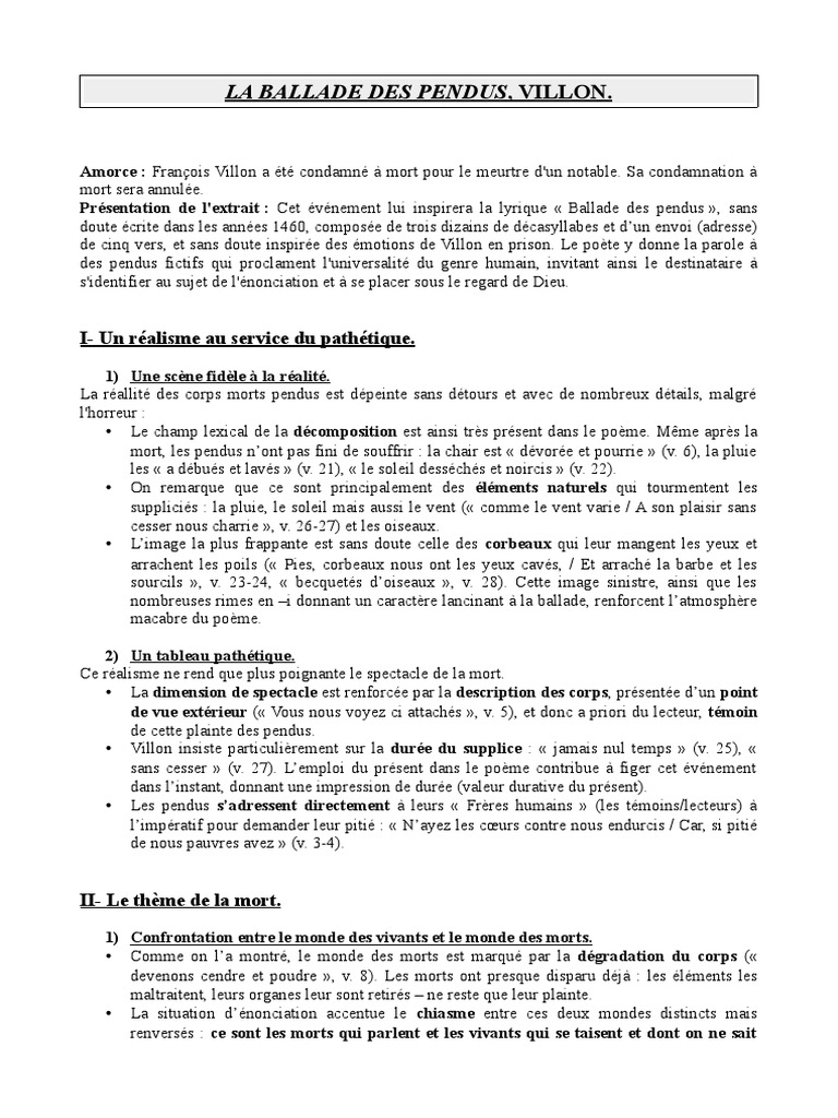 La Ballade Des Pendus | PDF