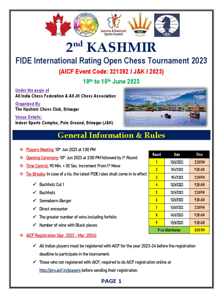 2nd-Kashmir-Rating-Srinagar-JK (1) SKSK | PDF | Chess | Competitive Games