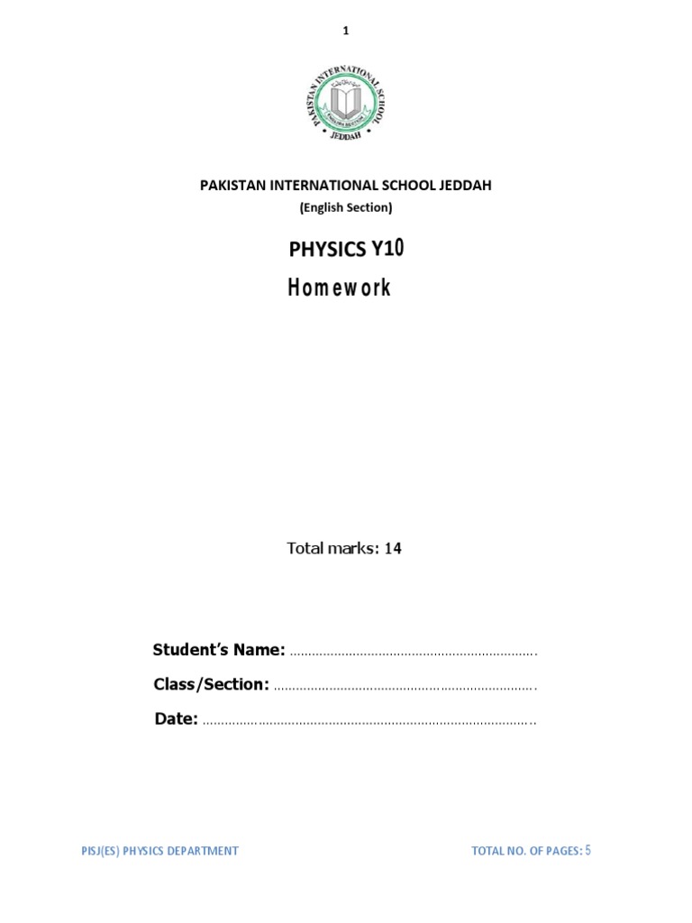 Y10 Homework Worksheet P6 | PDF | Experiment | Electricity