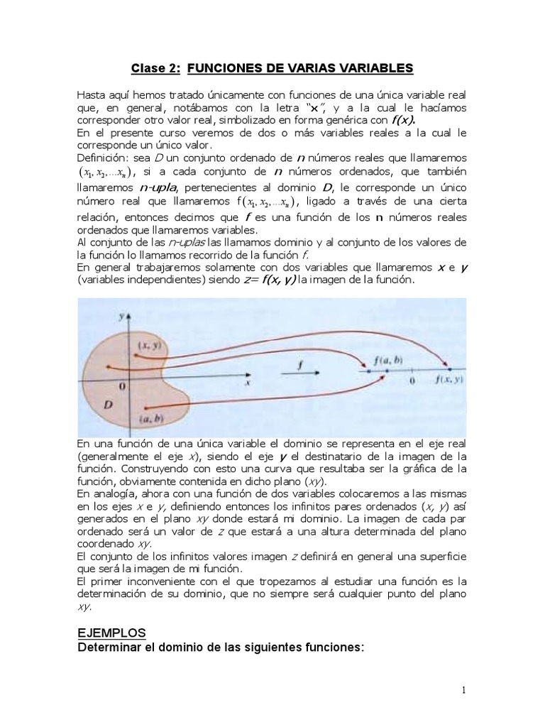 Funciones de Varias Variables: Definición y Gráficas | PDF | Función ...