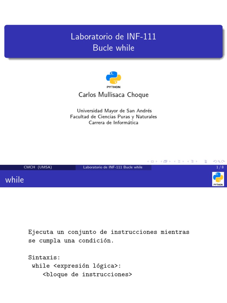 Ejemplos de Bucle While en Python | PDF | Python (lenguaje de programación) | Ingeniería Informática