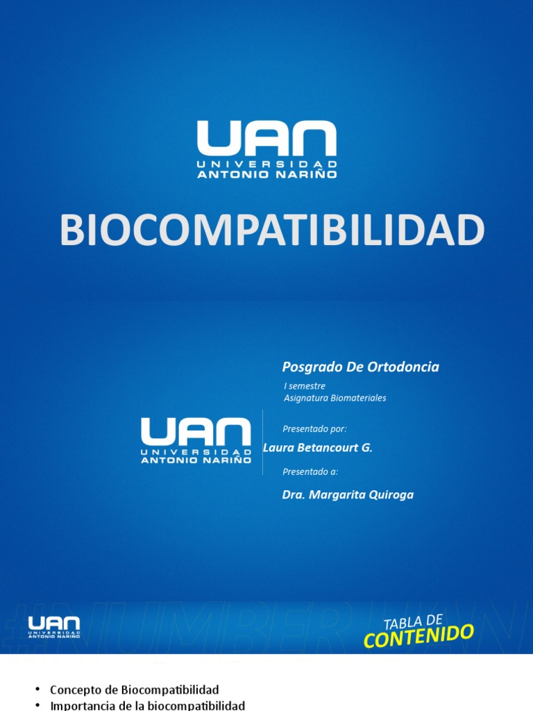 Biocompatibilidad y Biomateriales Dentales | PDF | Alergia | Biomaterial