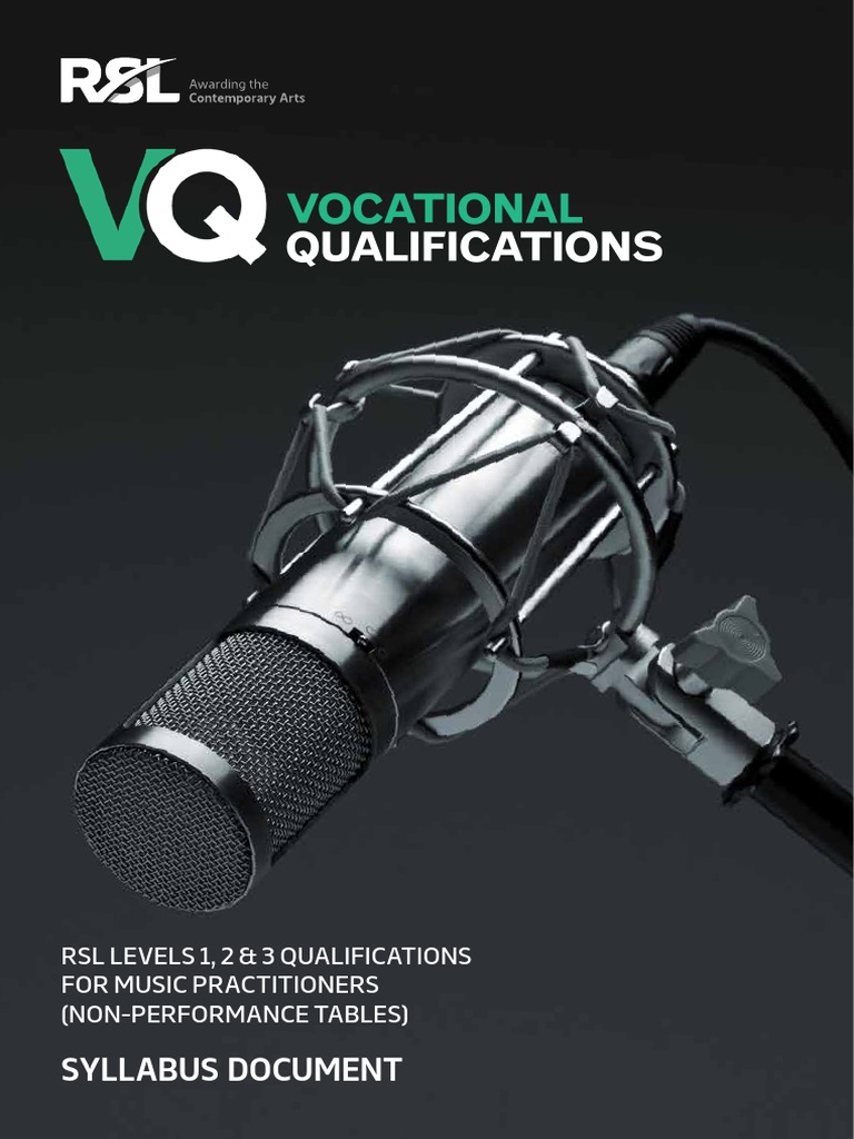 Rockschool VQ - Vocational Qualifications - Levels 1-3 | PDF | Educational Assessment | Musical ...