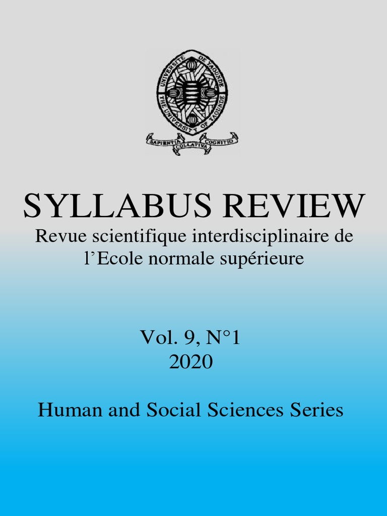 Syllabus Review: Vol. 9, N°1 2020 Human and Social Sciences Series ...