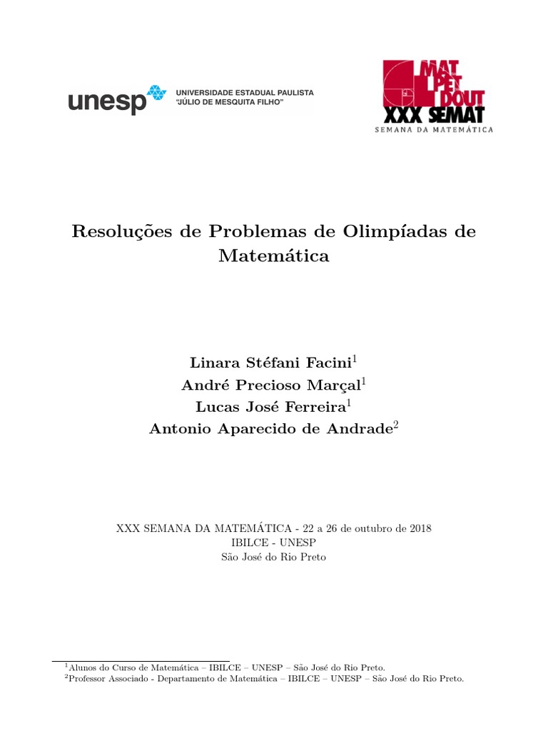 Of1 - Facine L. Et All | PDF | Número inteiro | Matemática
