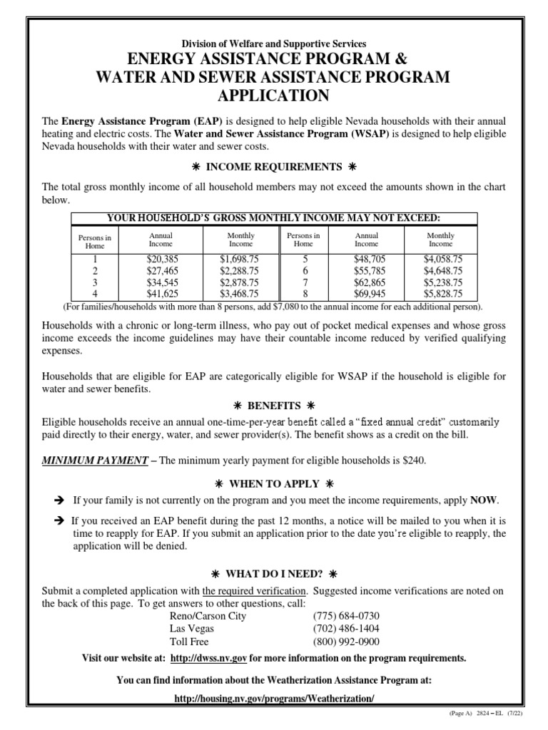 2824-EL - Energy Assistance Application | PDF | Cost Of Living | Voter ...