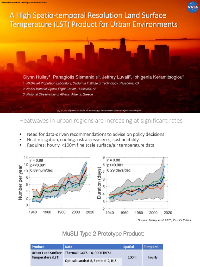 STM 9 Hulley - LCLUC2020 - Urban - LST - Final2 | PDF | Nasa | Earth ...