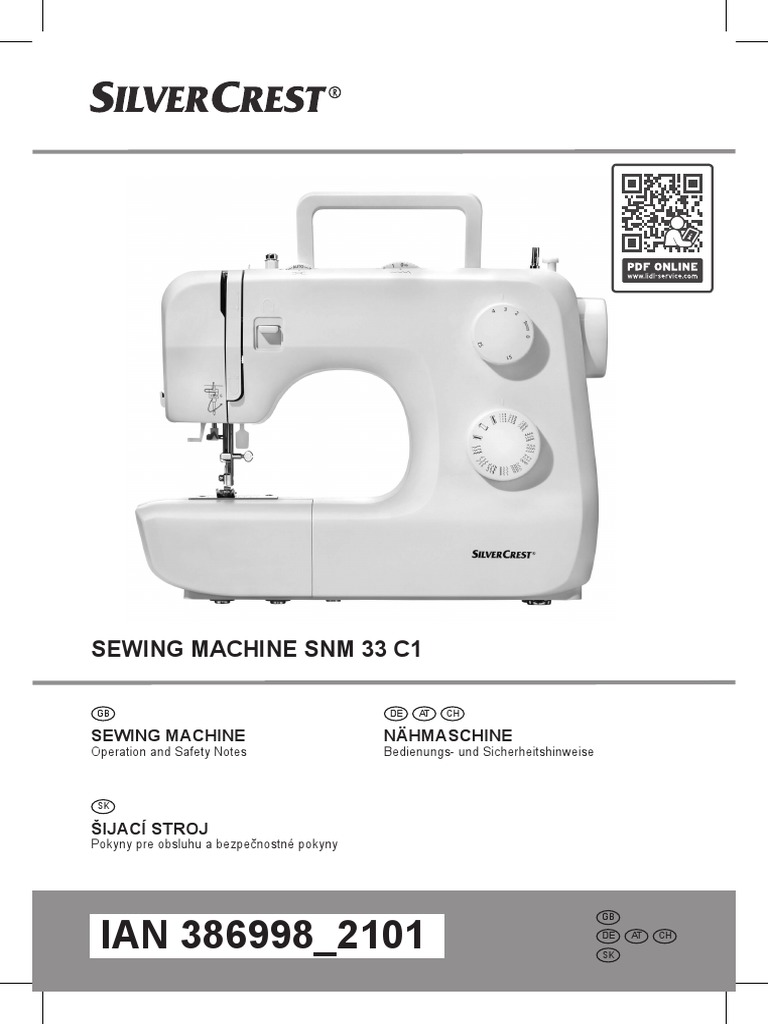 Silvercrest SNM33C1 en | PDF | Sewing Machine | Seam (Sewing)