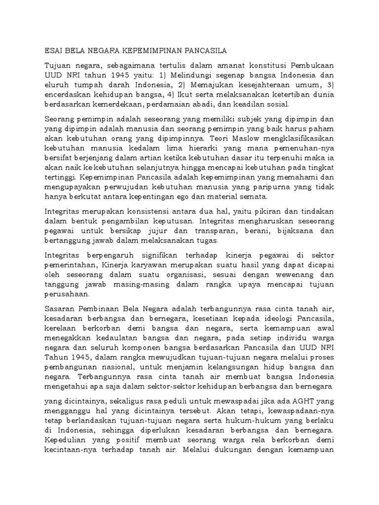 Tugas Esai Bela Negara | PDF