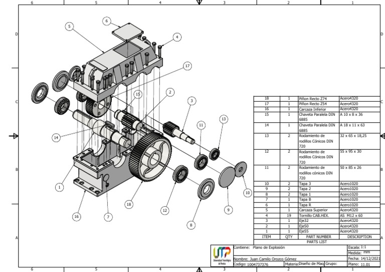 Plano de Despiece y Explosión Técnica | PDF
