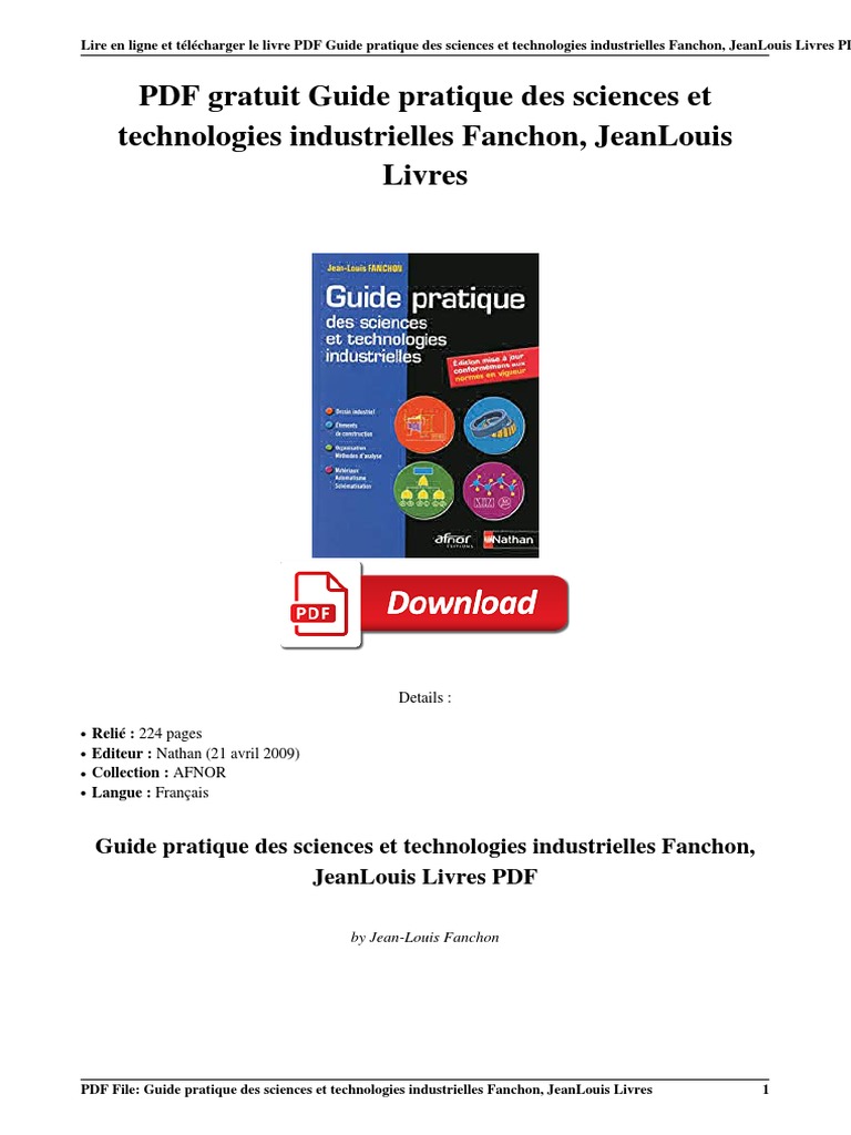 Guide Fanchon des Sciences Industrielles | PDF