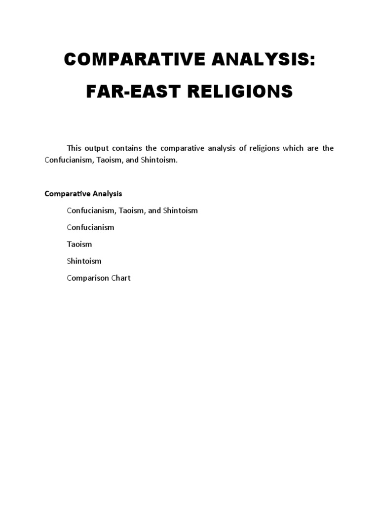 Comparative Analysis: Far-East Religions | PDF