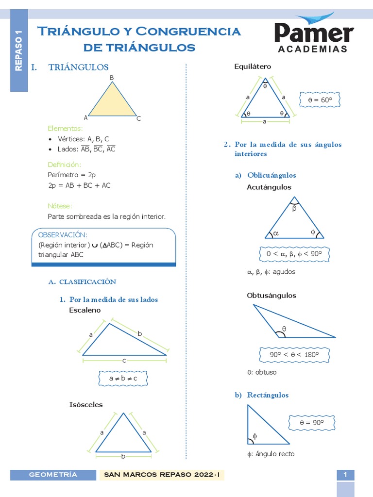 Geometria - R1 - Triángulo y Congruencia de Triángulos | PDF | Triángulo | Geometría
