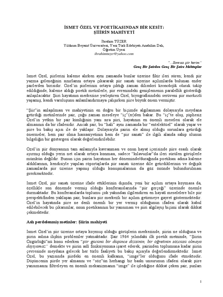İsmet Özel | PDF