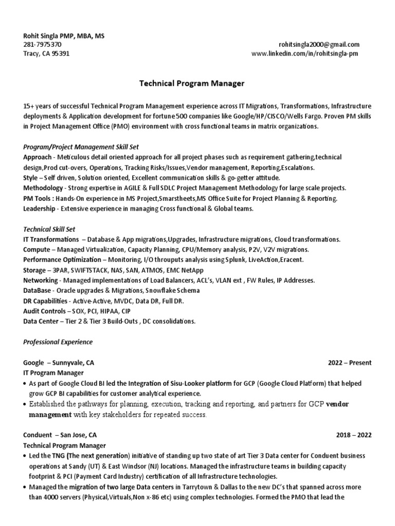Rohit Singla Resume New | PDF | Cloud Computing | Data Center