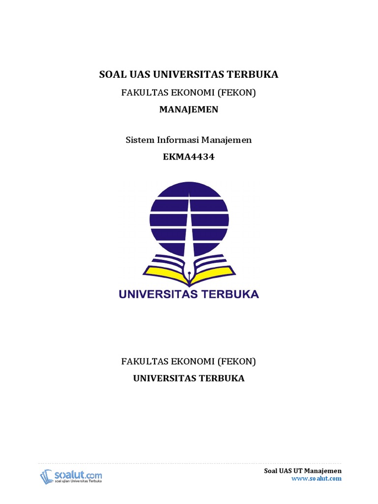 Soal UAS Sistem Informasi Manajemen UT | PDF