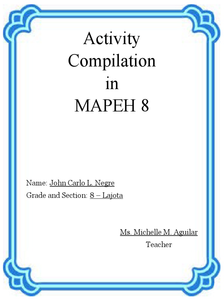 Activity Compilation MAPEH 8 | PDF