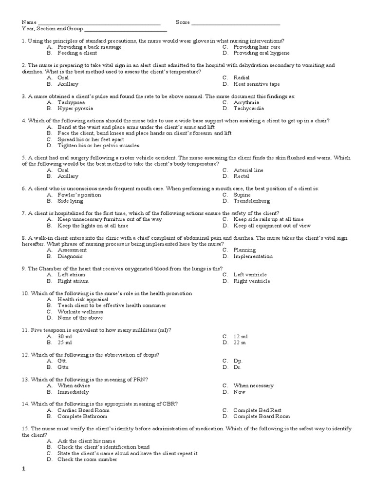 Rotational Exam Nursing Skills Assessment | PDF | Heart | Clinical Medicine
