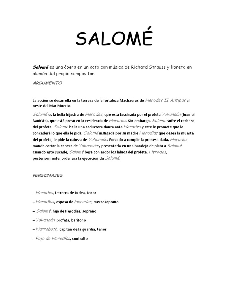 SALOMÉ | PDF