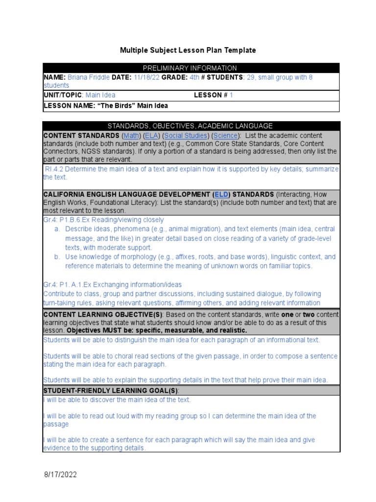 Ela Eld Pop 2 Lesson Plan 1 1 | Download Free PDF | Human Communication ...