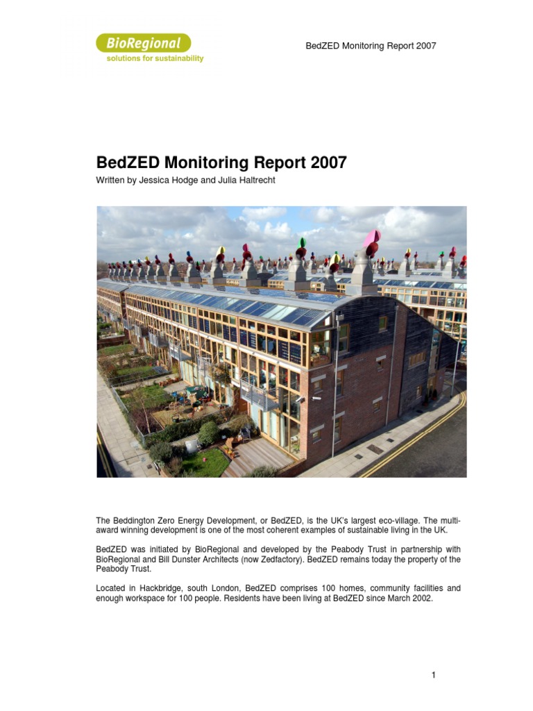 Bedzed Monitoring Report 2007 | PDF | Water Heating | Efficient Energy Use