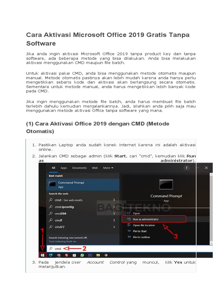 Cara Aktivasi Microsoft Office 2019 Gratis Tanpa Software | PDF