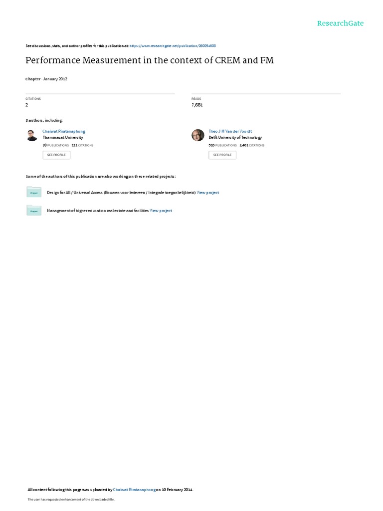 Performance Metrics in CREM and FM | PDF | Performance Indicator | Strategic Management