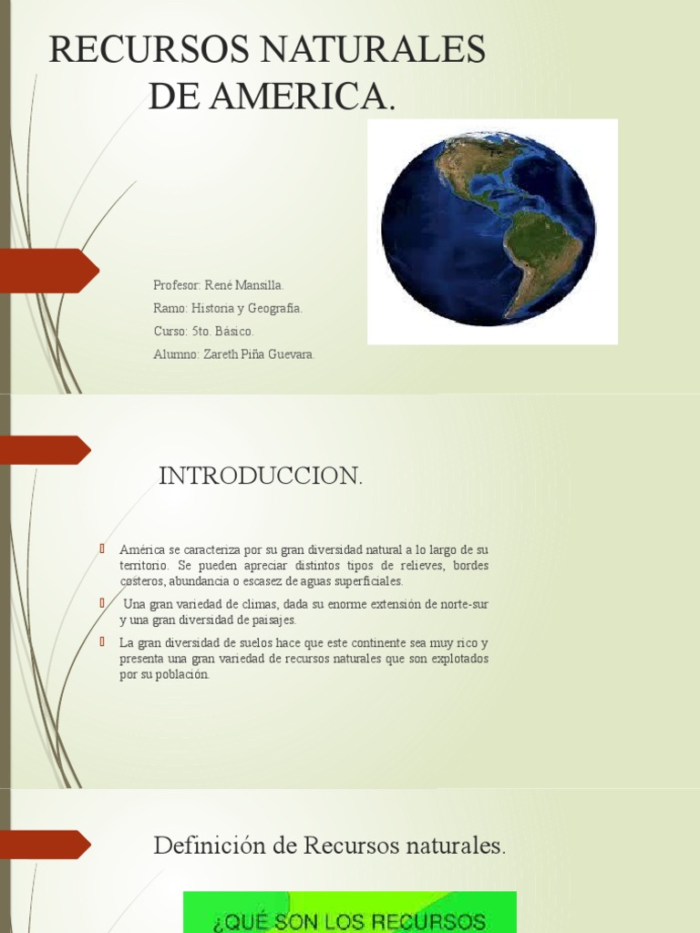 Recursos Naturales de America | PDF