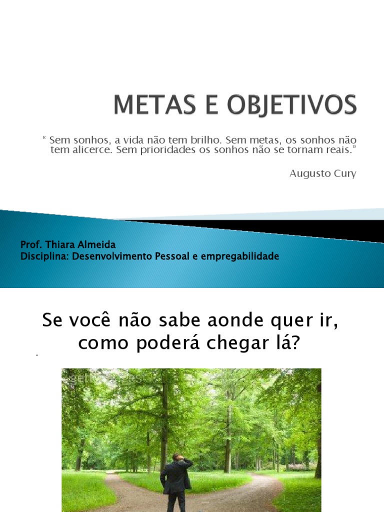 Aula 4 Metas e Objetivos | PDF | Tempo