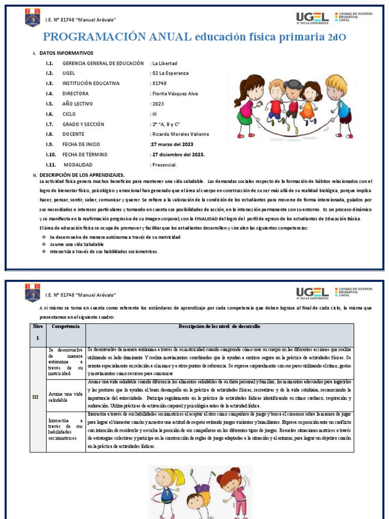 Programación Anual Segundo Grado 2023 | PDF | Residuos | Aprendizaje