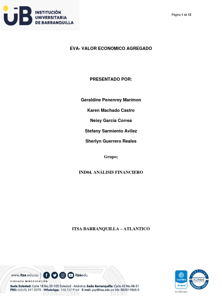 Eva-Valor Economico Agregado: Página de | PDF | Contabilidad | Capital (economía)