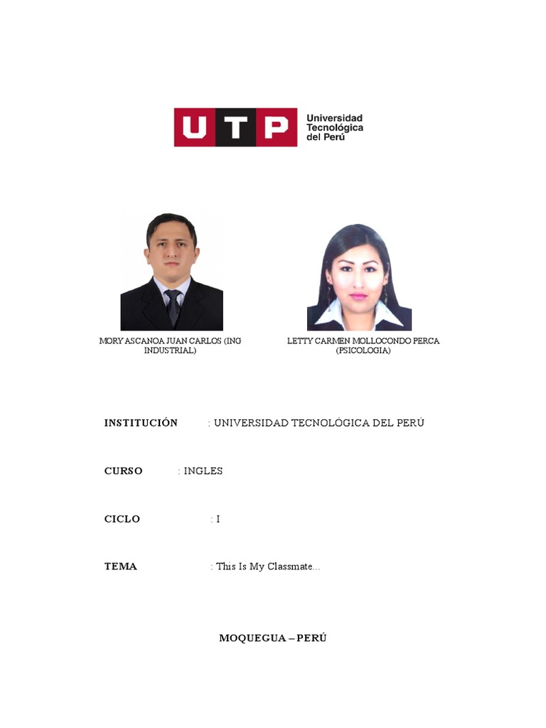 S4 - MOLLOCONDO PERCA LETTY CARMEN - This Is My Classmate | PDF