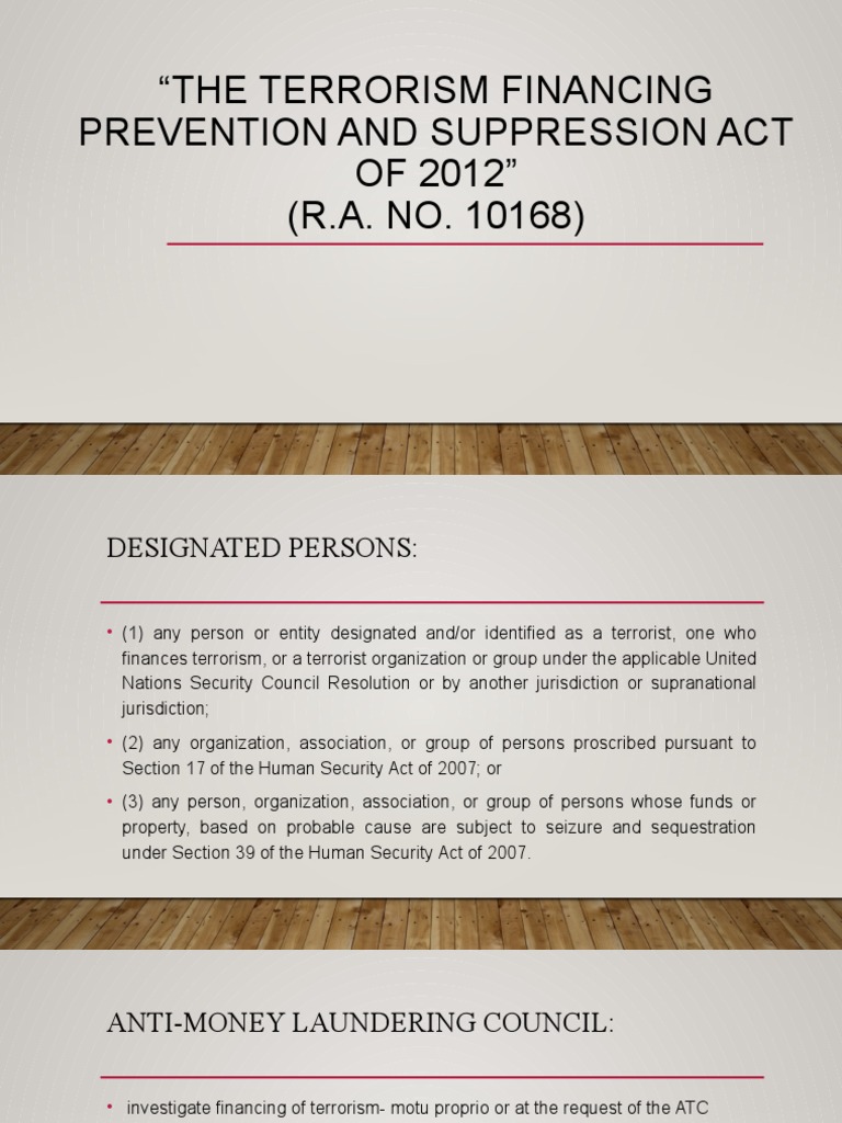 Terrorism Financing Prevention Act Overview | PDF | Terrorism Financing ...