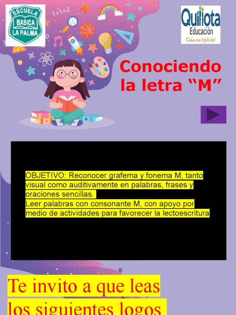 Letra M Primera Parte | PDF | Escritura | Fonética