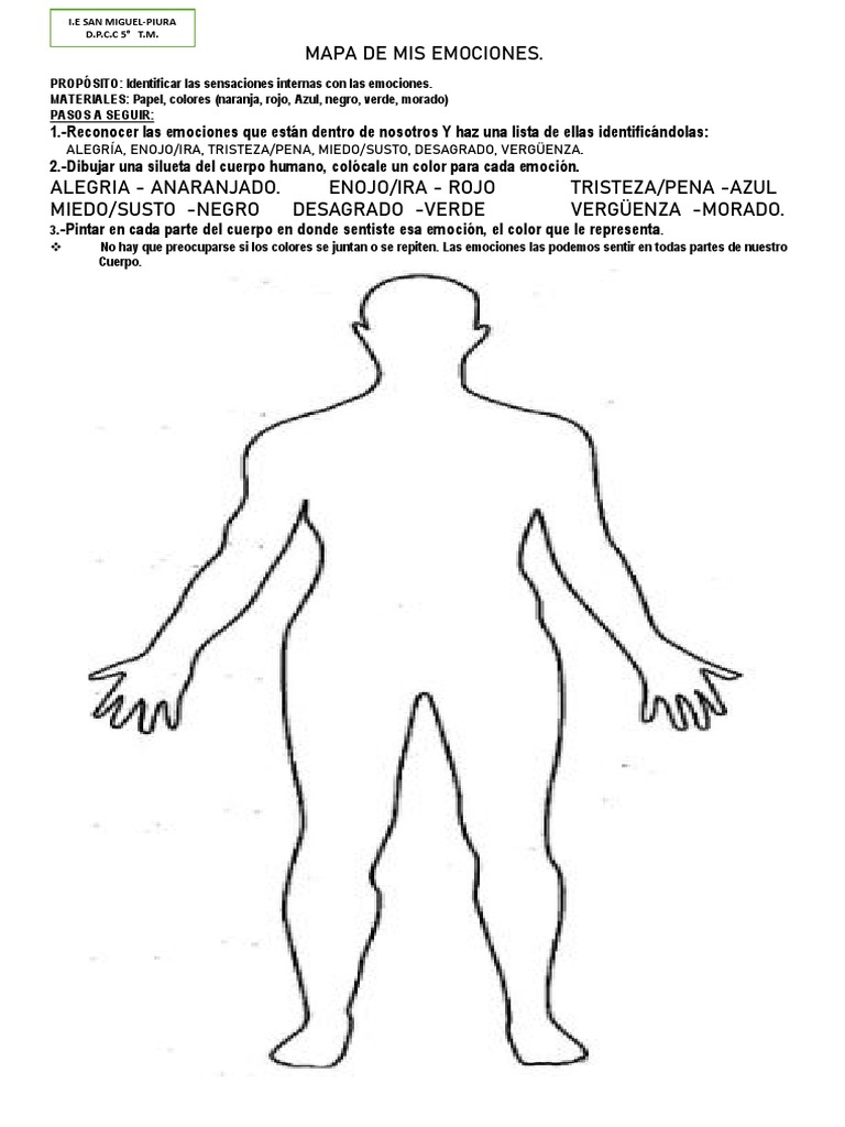 Mapa de Mis Emociones-Para Quinto. | PDF