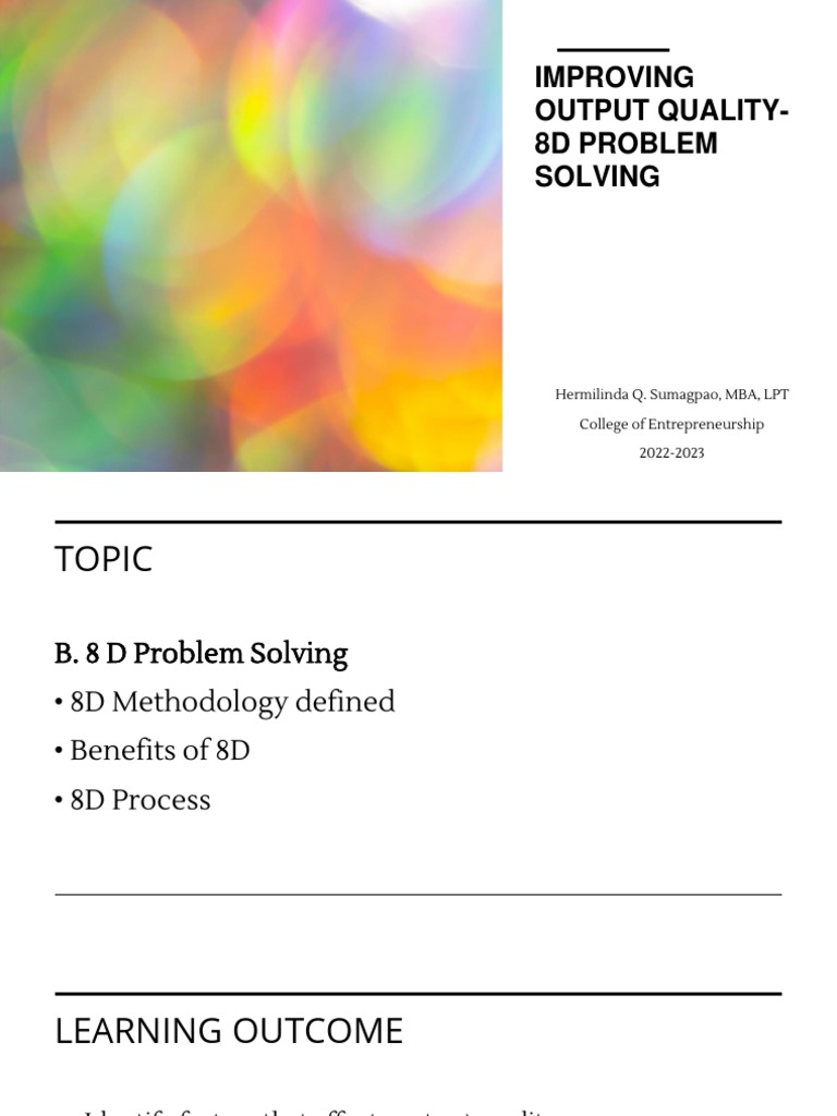 8 8D Problem Solving | Download Free PDF | Methodology | Business