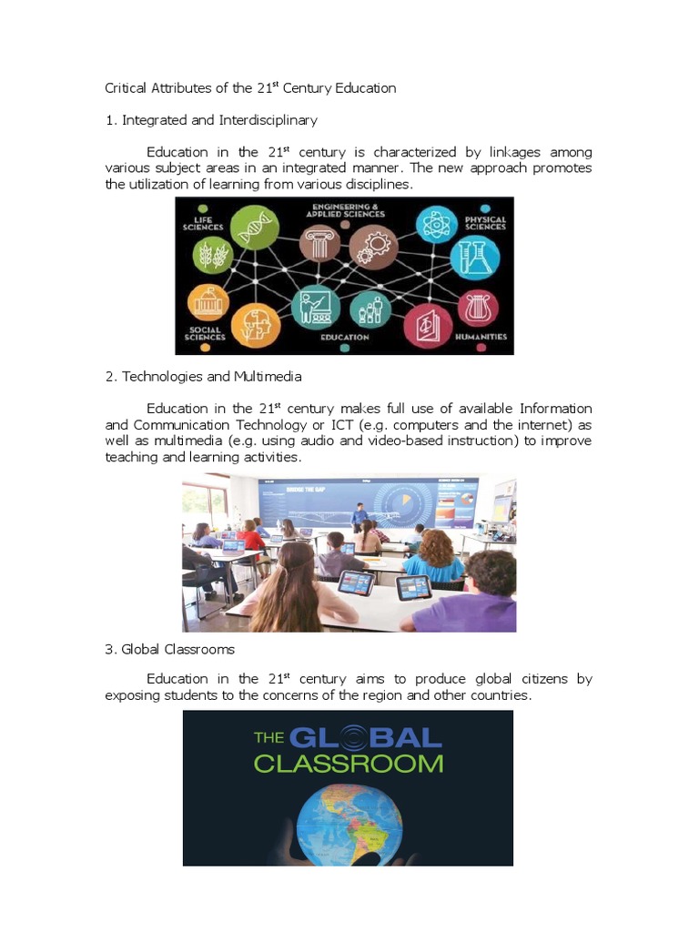 Critical Attributes of The 21st Century Education | PDF