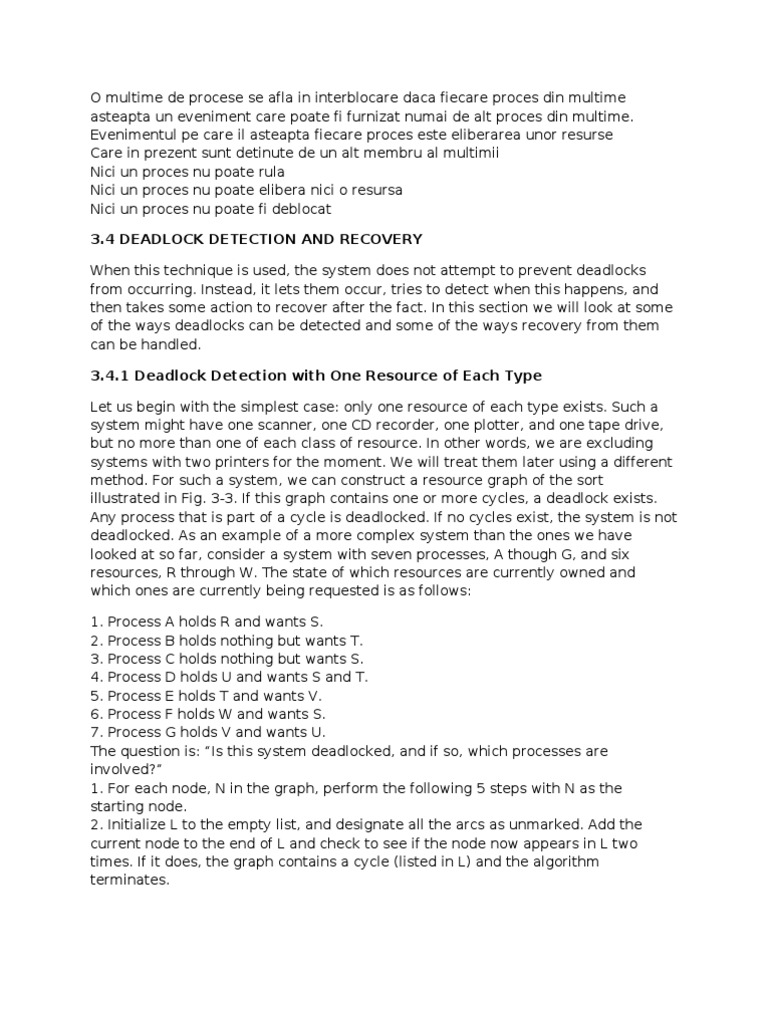 Deadlock Detection And Recovery Methods Pdf Process Computing