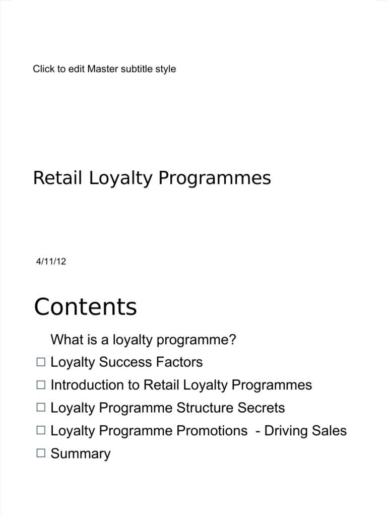 Retail Loyalty Programmes | PDF | Loyalty Program | Brand