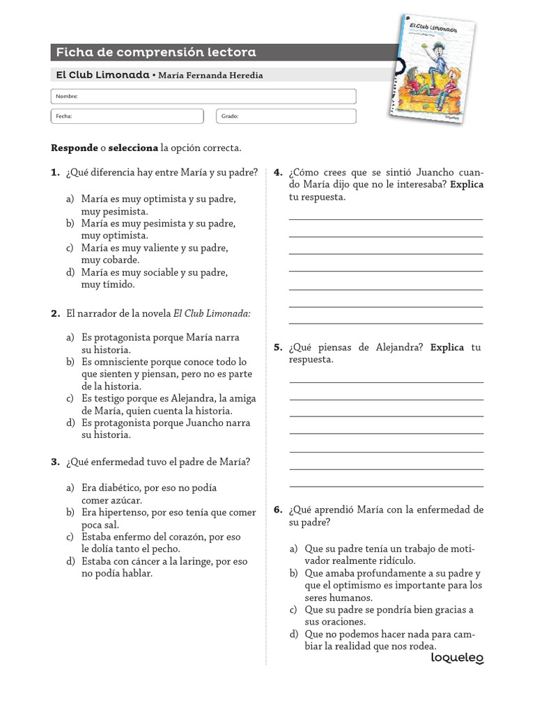 Control de Lectura Club Limonada | PDF