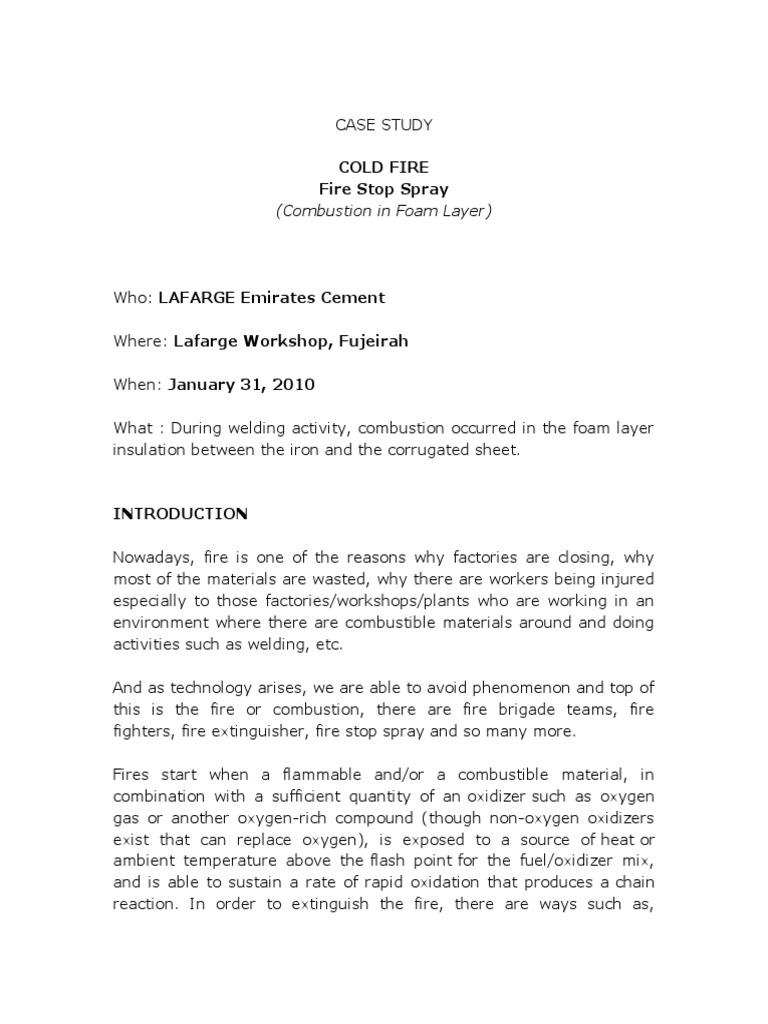 Case Study-1 | PDF | Fires | Combustion