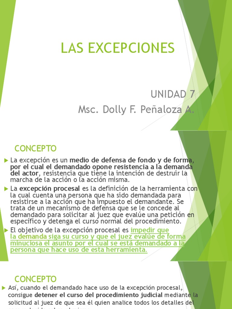 Las Excepciones | PDF | Estatuto de limitaciones | Demanda judicial
