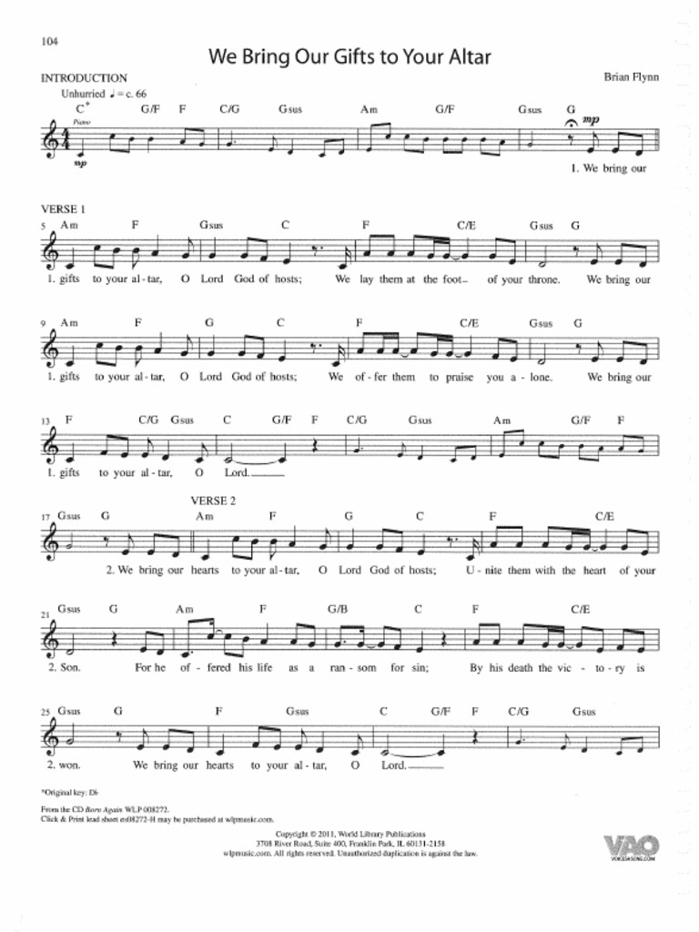 We Bring Our Gifts To Your Altar | PDF