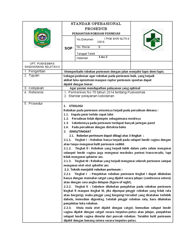 Penjahitan Robekan Perineum | PDF