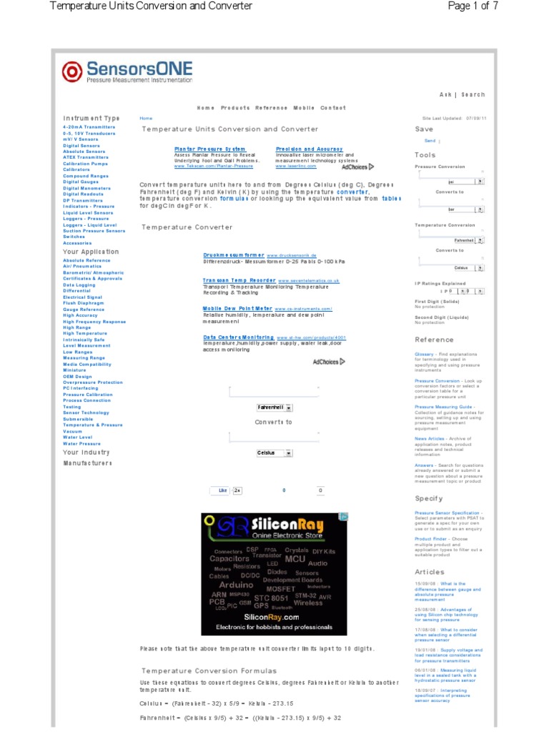 Temperature Units Conversion | PDF | Fahrenheit | Celsius