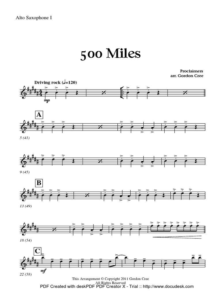 500 Miles 09 Alto Saxophone 1 | PDF | Software | Application Software