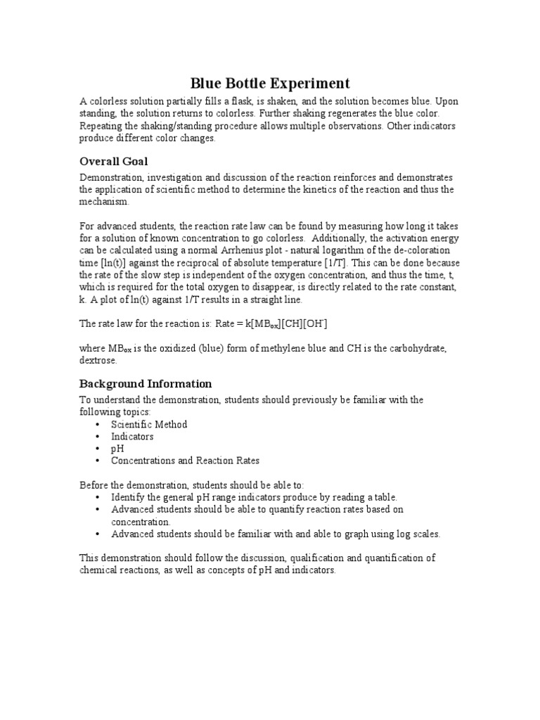 10 Blue Bottle | PDF | Chemical Compounds | Physical Chemistry