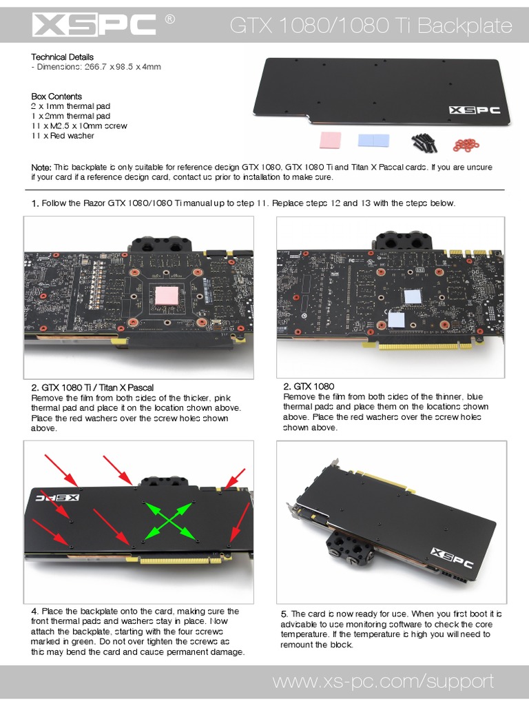 Gtx1080ti Backplate | PDF