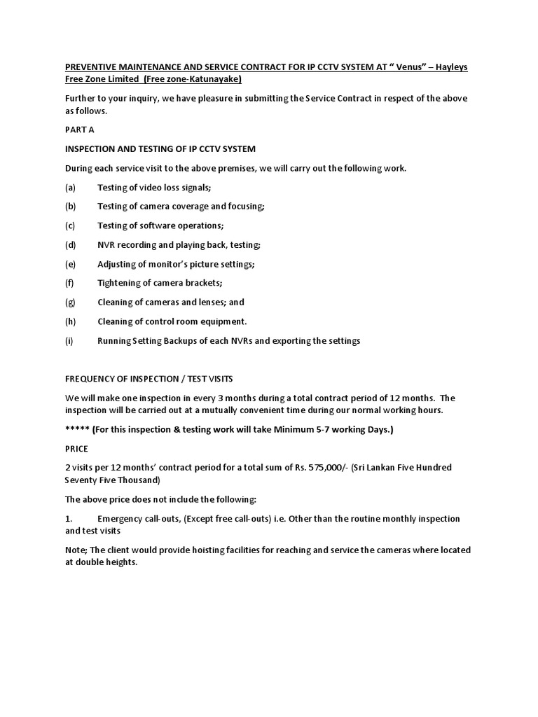 CCTV Agreement - Draft | Download Free PDF | Indemnity | Private Law