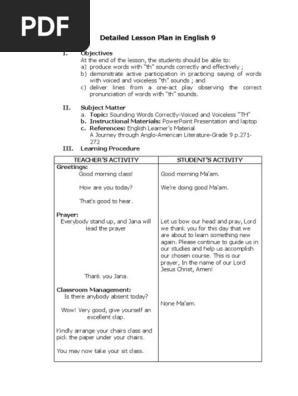 Doc A Detailed Lesson Plan In Grade 9 English Beberly (DOC) A DETAILED
